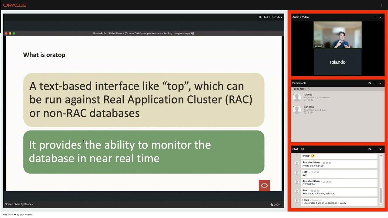 Oracle Database performance tuning using oratop - tips and tricks by Sandesh Rao - YouTube
