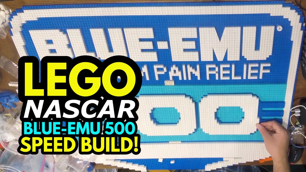 LEGO NASCAR Blue Emu 500 SPEED BUILD Martinsville Speedway - YouTube