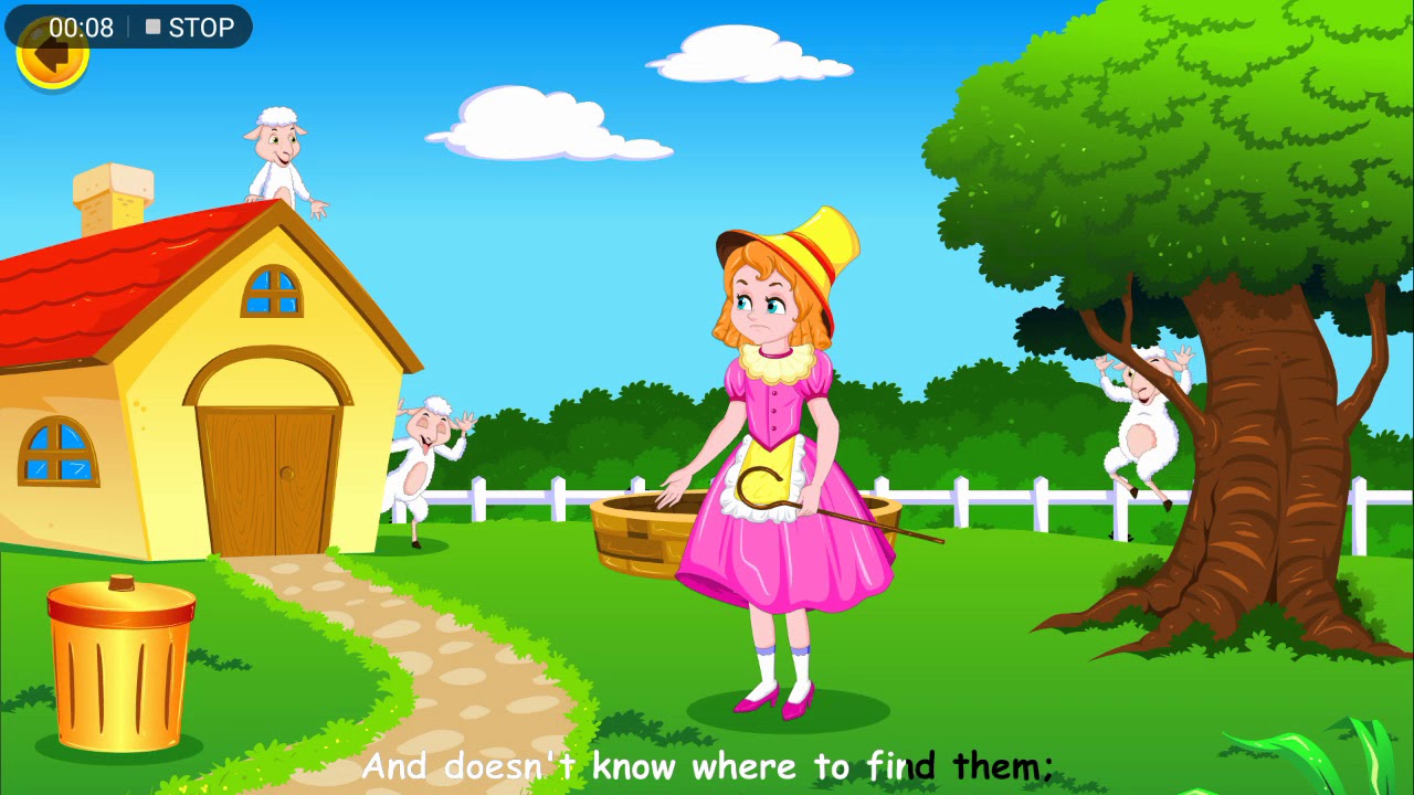 Nursery rhymes kids learning song little bo beep has lots her sheep ...