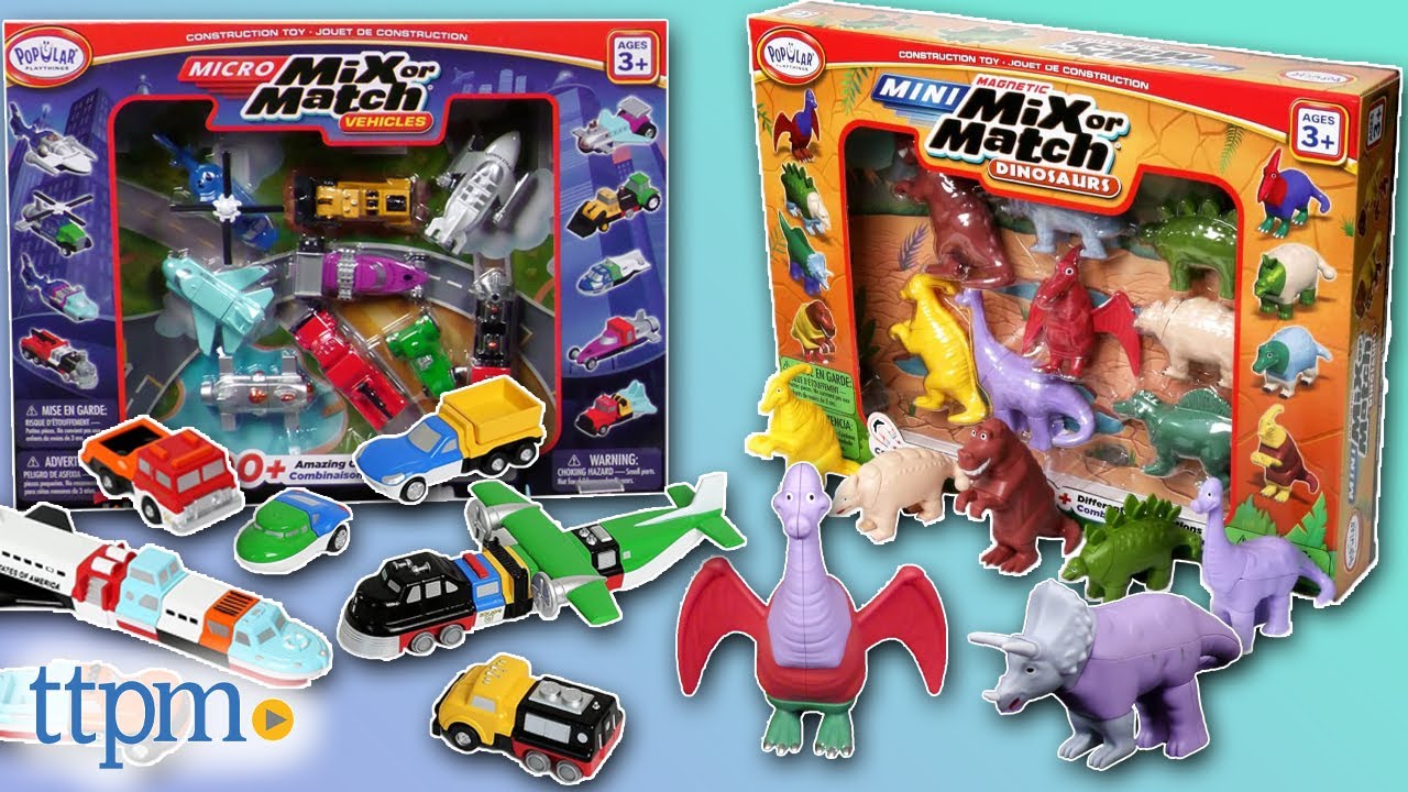 Mini Mix or Match Dinosaurs and Micro Mix or Match Vehicles - YouTube