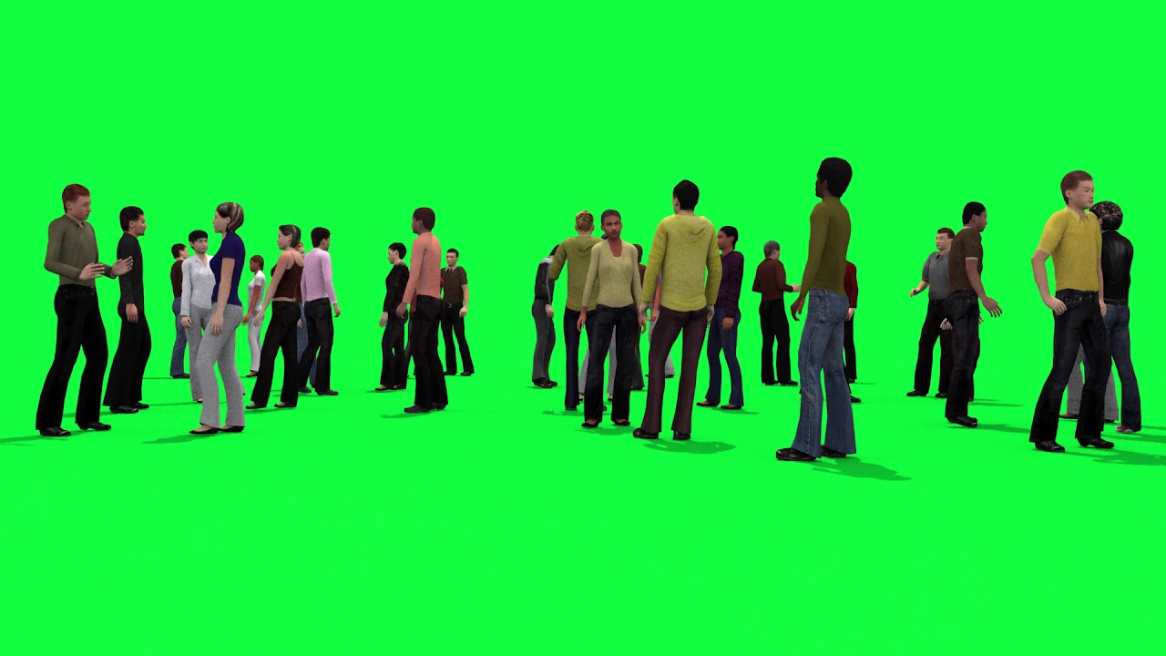 green screen crowd people - YouTube