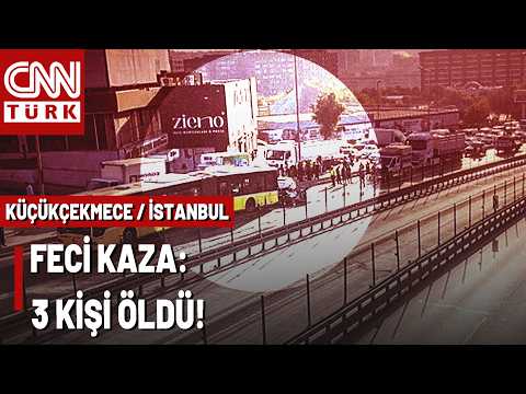 SON DAKİKA🚨Küçükçekmece'de Korkunç Kaza! Otomobil İETT Otobüsüne Çarptı: 3 Kişi Hayatını Kaybetti