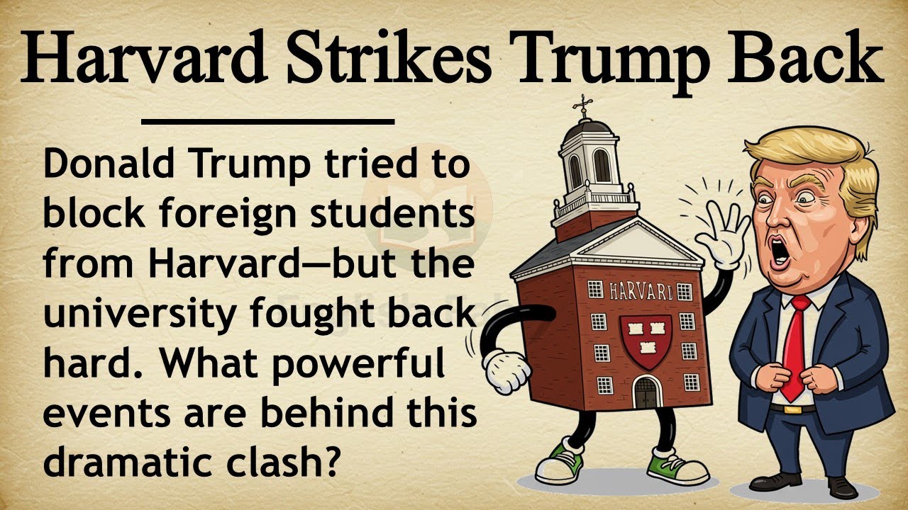 Harvard Strikes Trump Back || 🇺🇸🎓 Learn English Through Story Level 2 ...