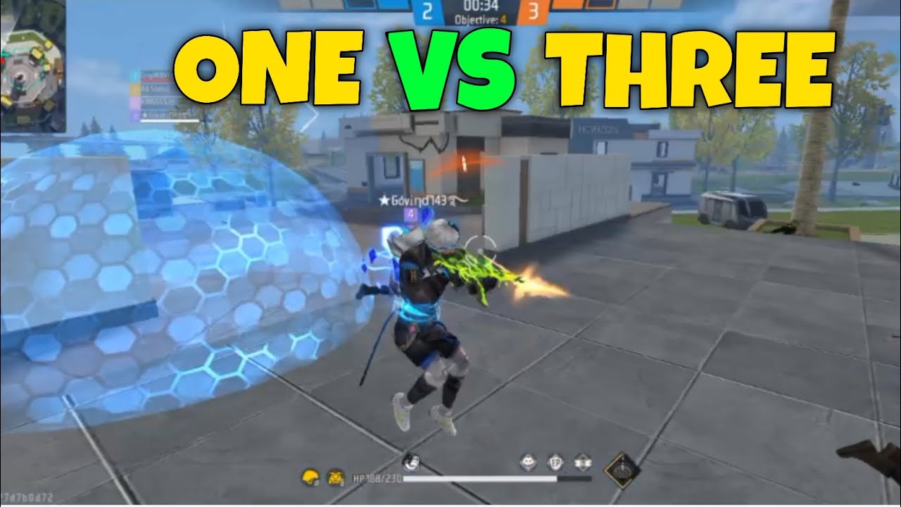 ONE VS THREE AGAINST LEGEND PLAYER CS RANK MATCH GARENA FREE FIRE MAX ...