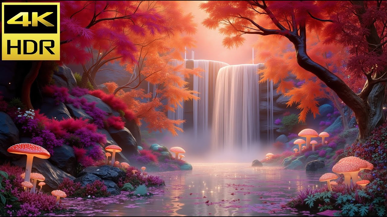 Enchanted Fantasy Waterfall Ambience – Relaxing Magical Forest Stream ...