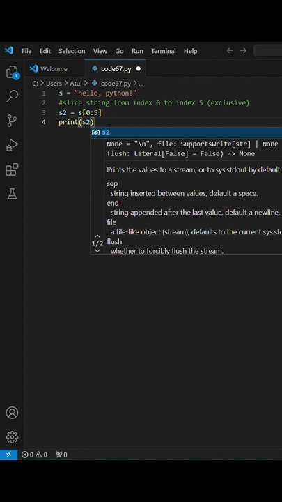 Hello Python #vs code #coding #shorts - YouTube