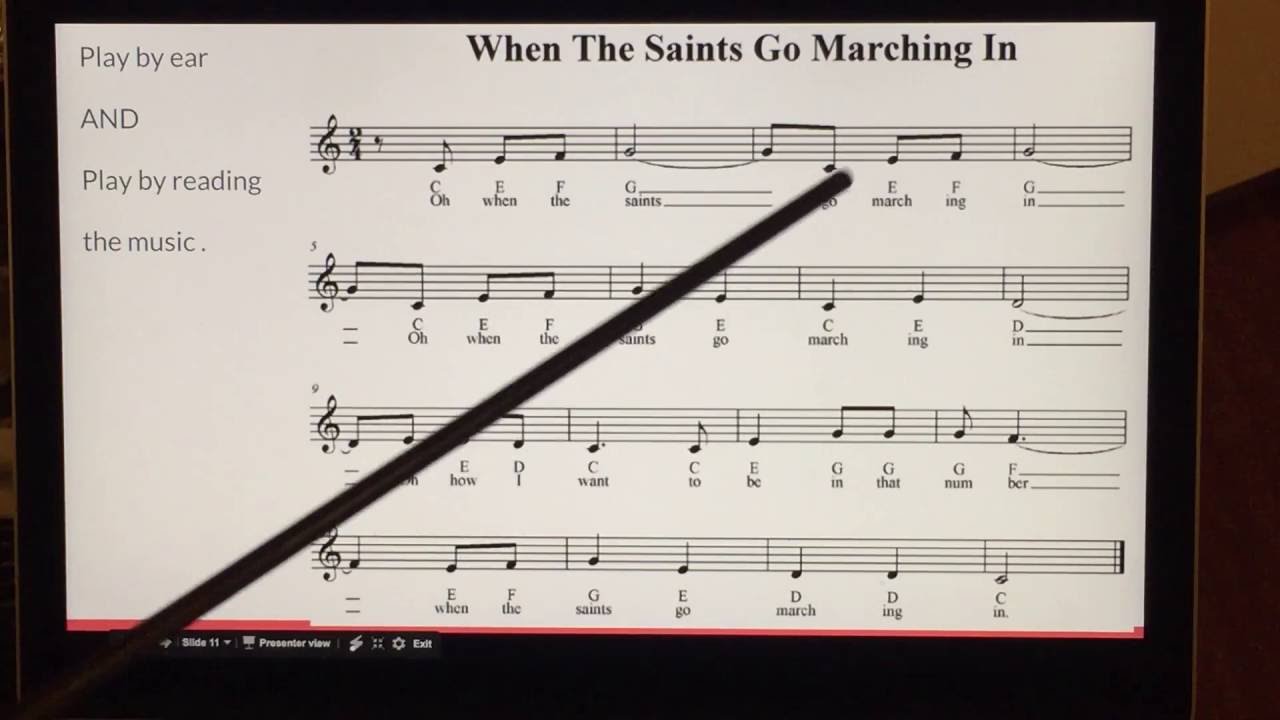 Learning how to play 'When the Saints Go marching in' on Xylophones ...