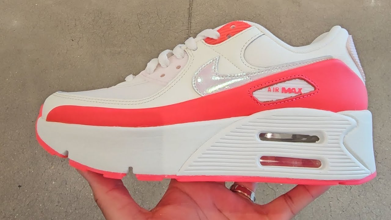 Nike Air Max 90 LV9 Sail Siren Red 4K POV / SKU: HF5073-133 Don Alpha Cleat - YouTube