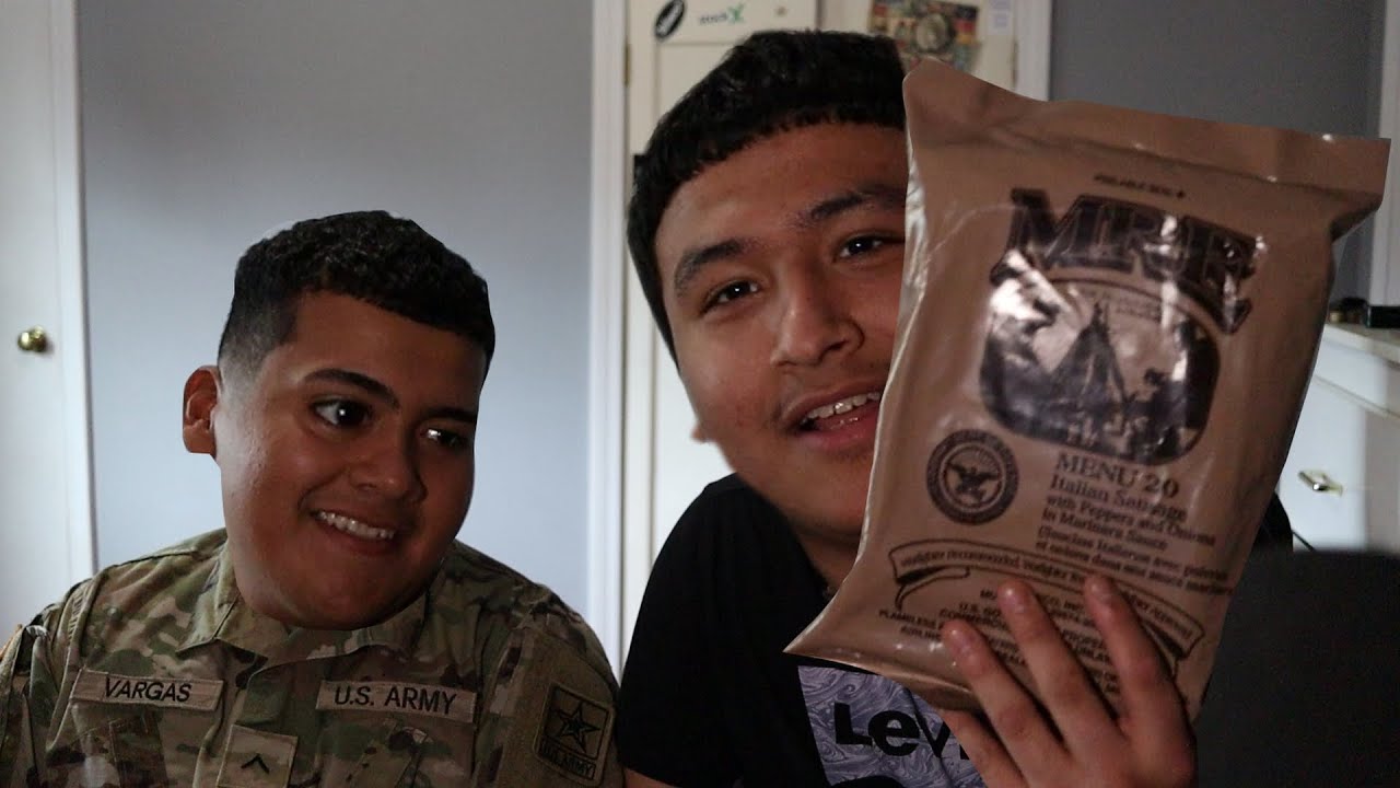 ITALIAN SAUSAGE MRE Review W/LIL BIG BRO (BACK From US ARMY BASIC ...