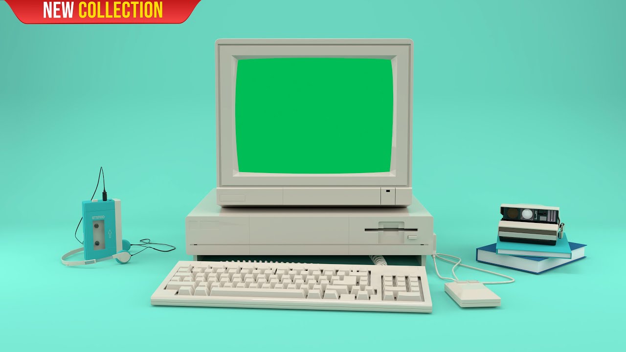 Green Screen Retro Computer | 4K | Global Kreators - YouTube