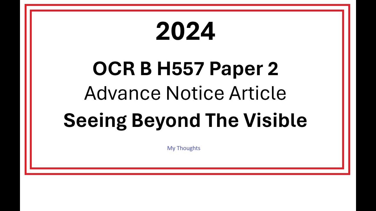 H557 OCR B Physics: 2024 advance notice article - YouTube
