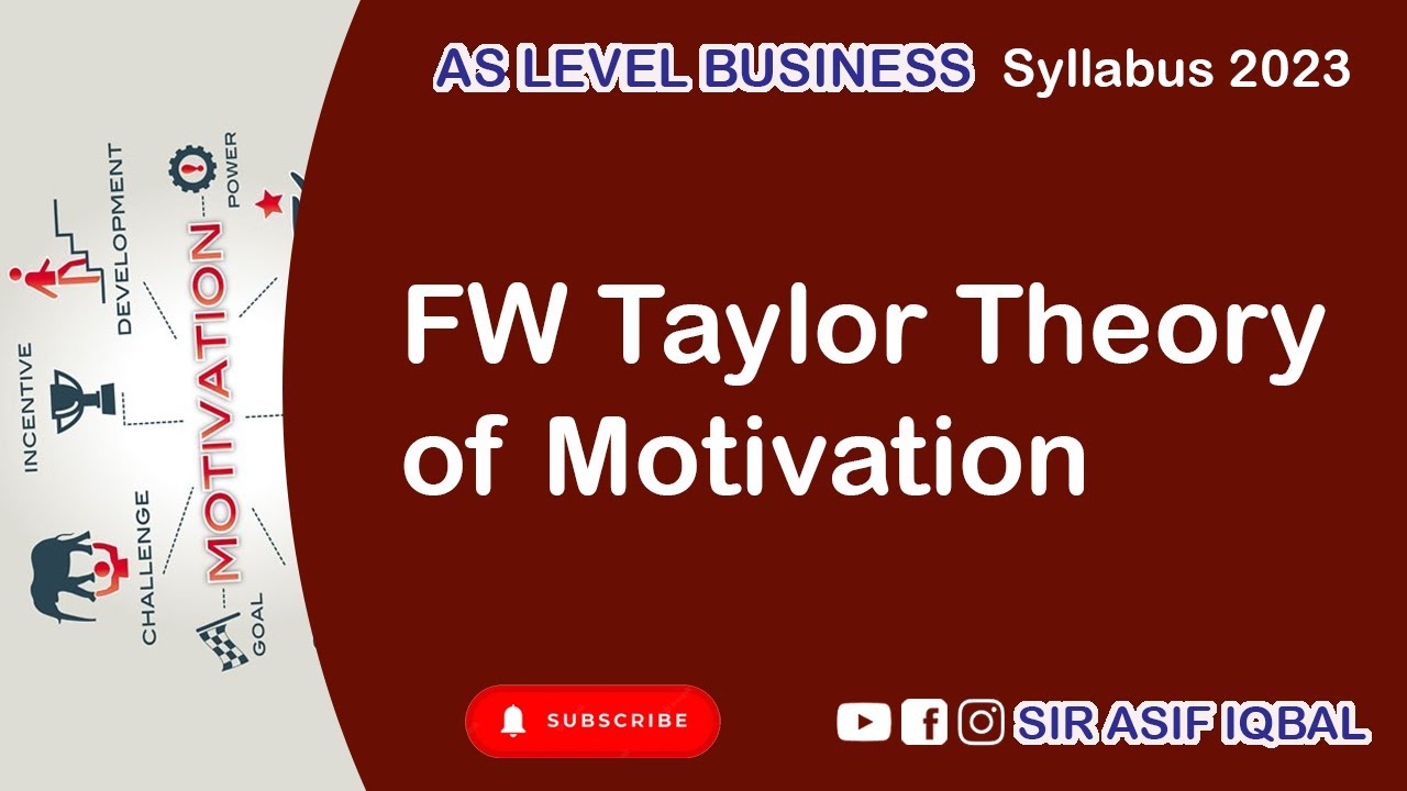 FW Taylor Theory of Motivation As level Business Syllabus 2023 - YouTube