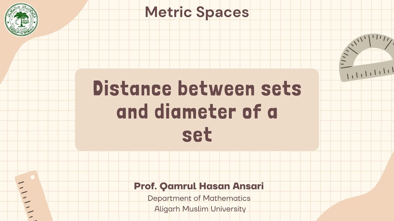 Distance between sets and diameter of a set - YouTube