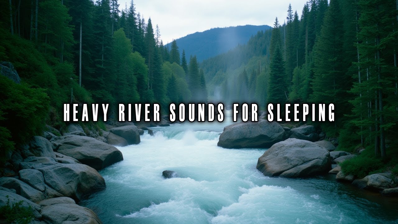 💤 Heavy river sounds for sleeping LIVE - Waterfall Gentle Stream Sound ...