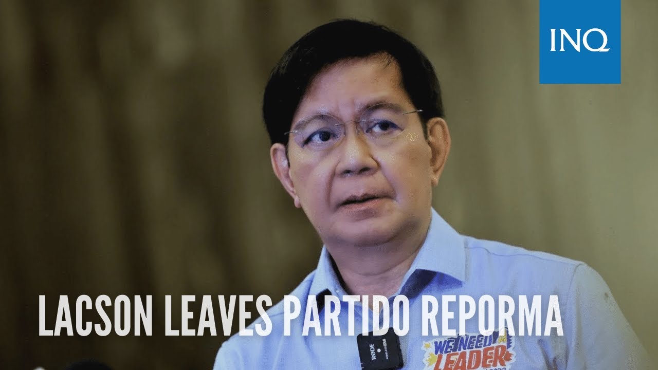 Lacson leaves Partido Reporma, to run as independent candidate - YouTube