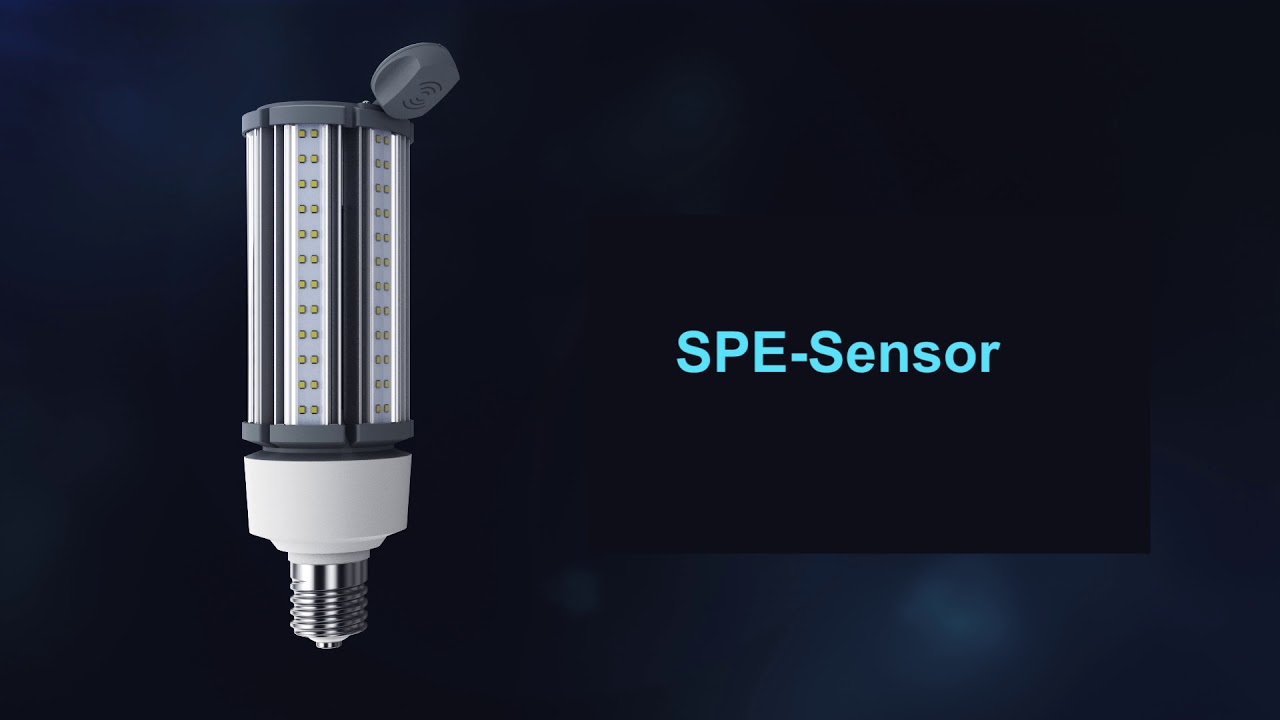 Sanpek-LED SPE-Sensor 360° E27/E40 - YouTube