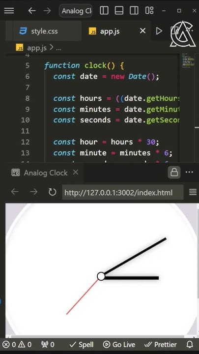 Analog Clock Using Javascript - YouTube
