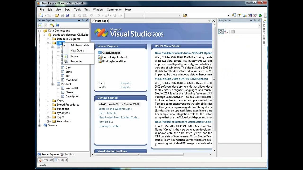 Creating Database using Visual Studio - YouTube