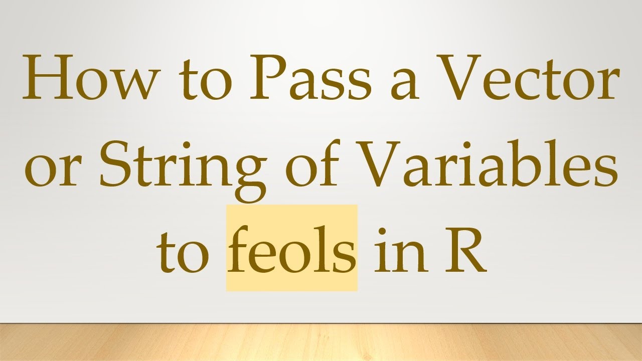 How to Pass a Vector or String of Variables to feols in R - YouTube
