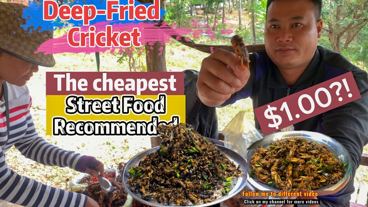Deep-fried cricket 🦗 | Street food Recommended ...