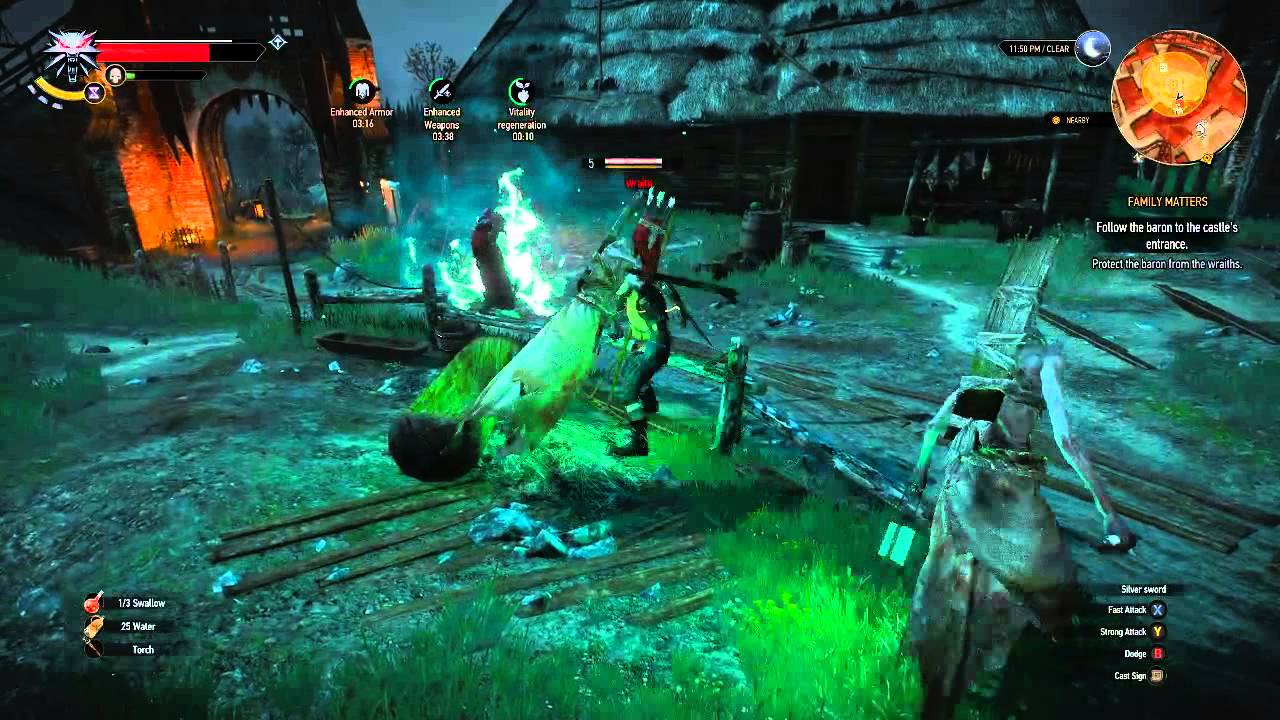 The Witcher 3 - Fighting wraiths - YouTube