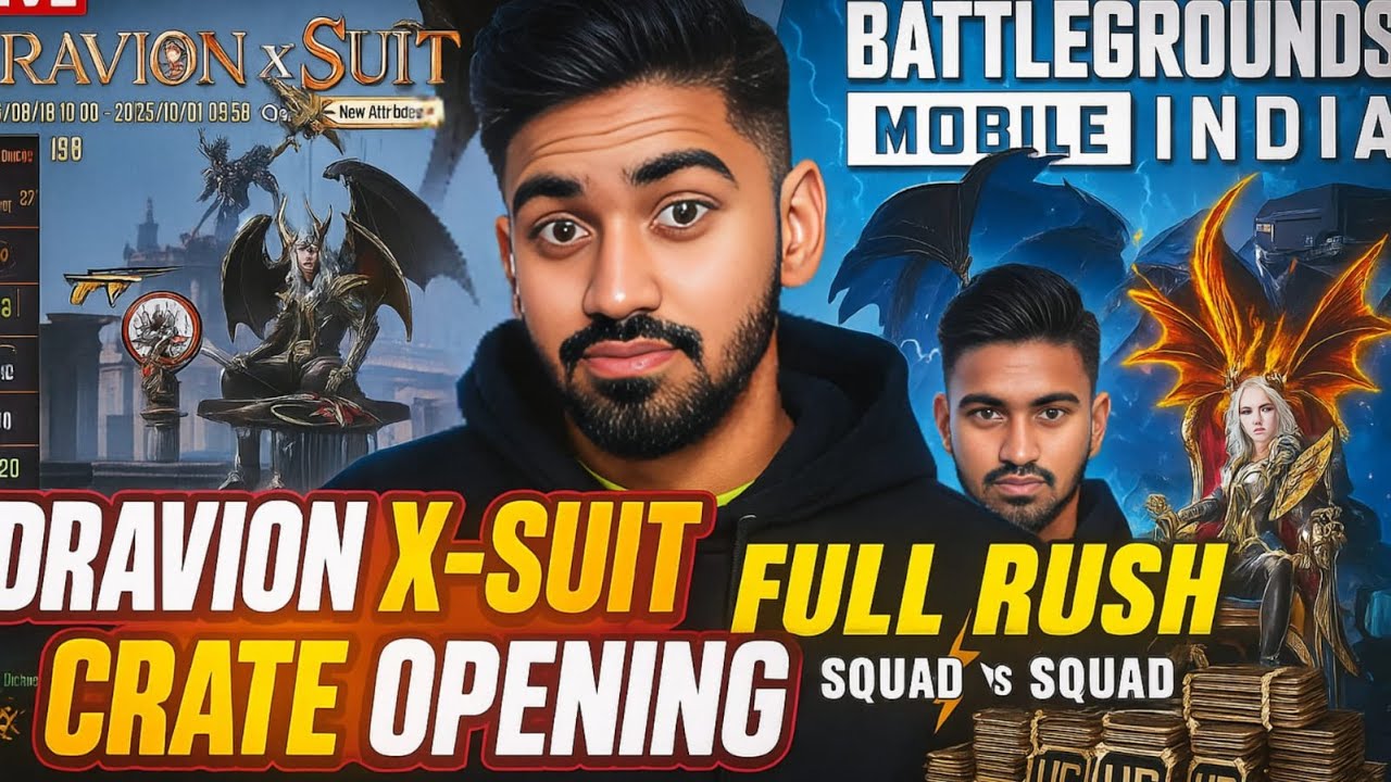 DRAVION X SUIT CRATE OPENING😍🙌 GREATGAMING YT | BGMI LIVE🔴 @GREATGAMING ...