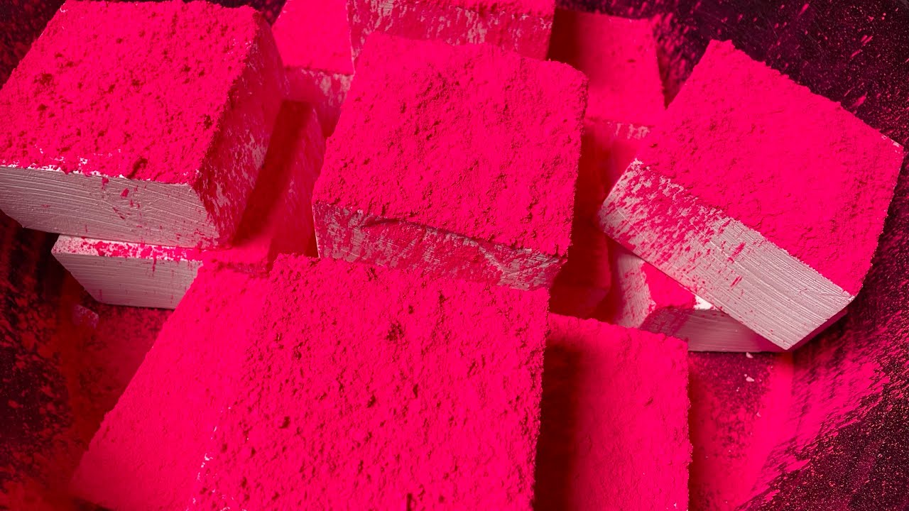 1 Dozen Chalk Blocks with Neon Pink Pigment - YouTube