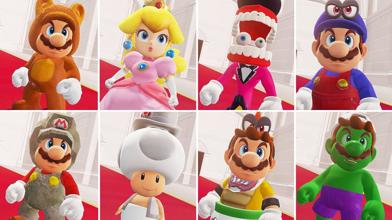 Super Mario Odyssey - All 8 new Playable DLC Characteres [2024] (HD ...