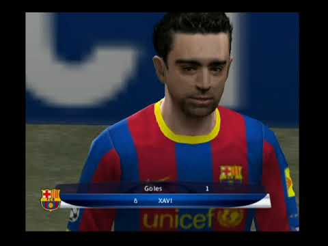 PES 2011 - PS2 Gameplay - Champions League #7 - O. Lyon vs FC Barcelona - Primer pasito
