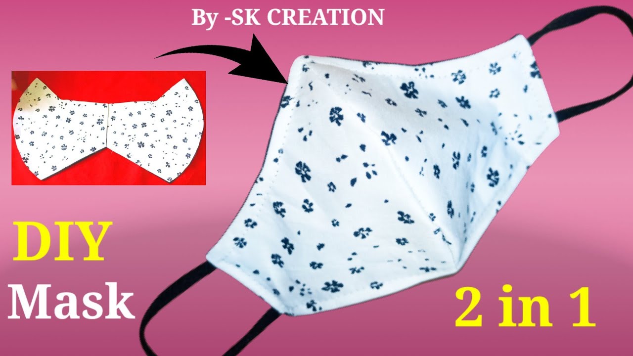 2 in 1 | DIY Face Mask | 3 Layer Easy Style Breathable Clothe Face Mask ...