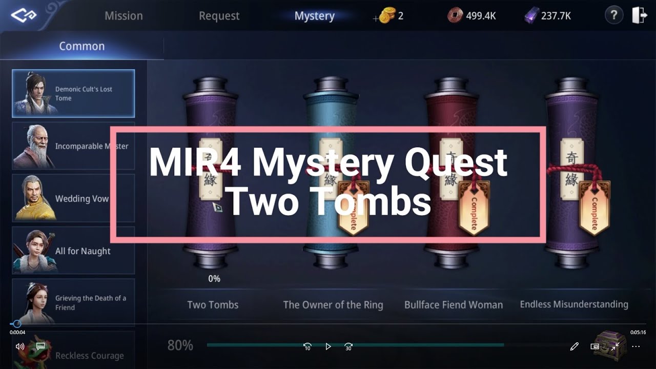 MIR4 Two Tombs Mystery Quest - YouTube