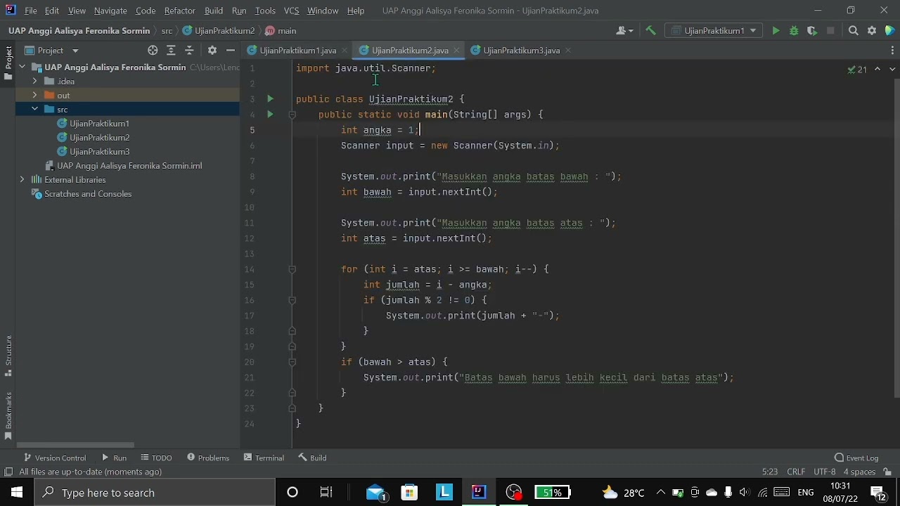 UJIAN PRAKTIKUM (PEMROGRAMAN DASAR) - YouTube