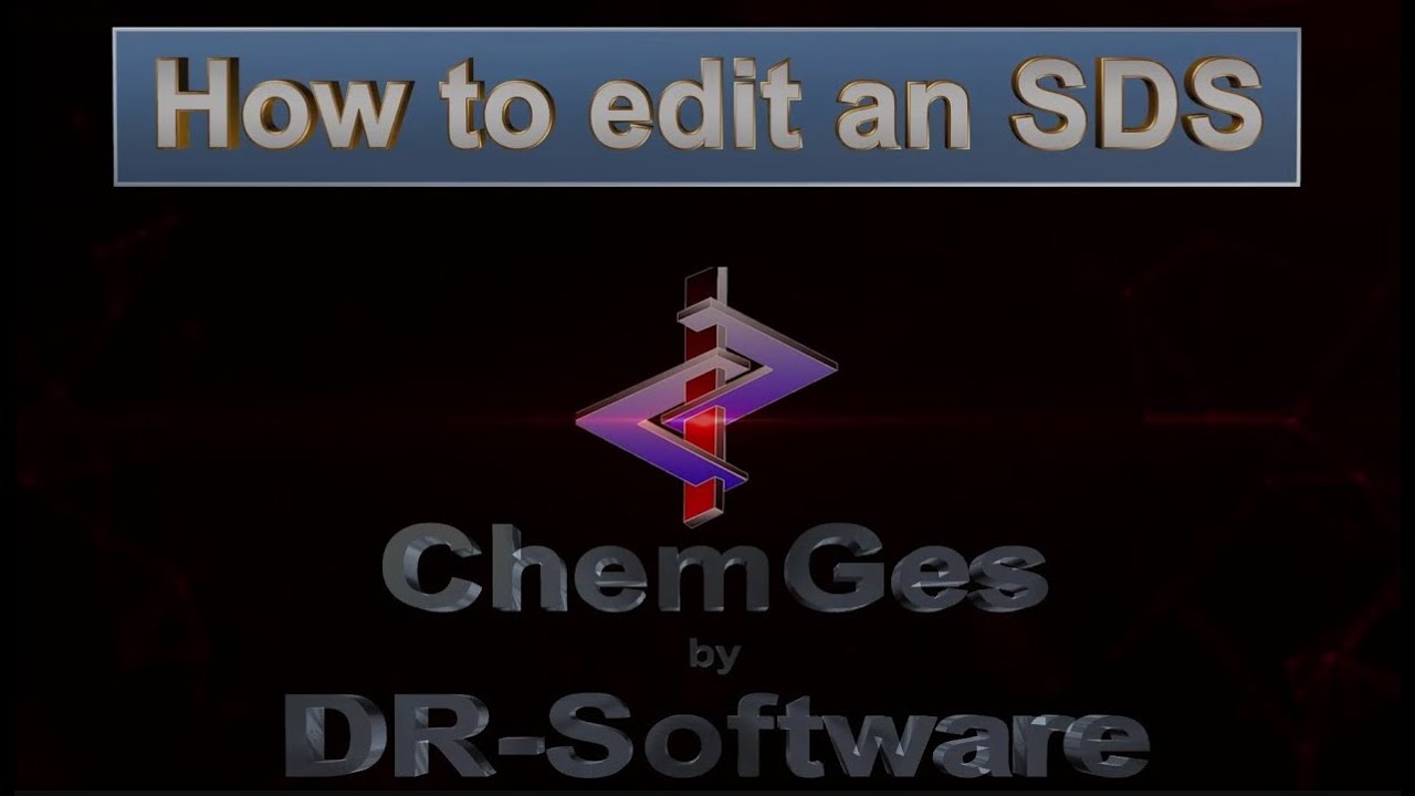 How to edit an SDS with ChemGes by DR-Software - YouTube