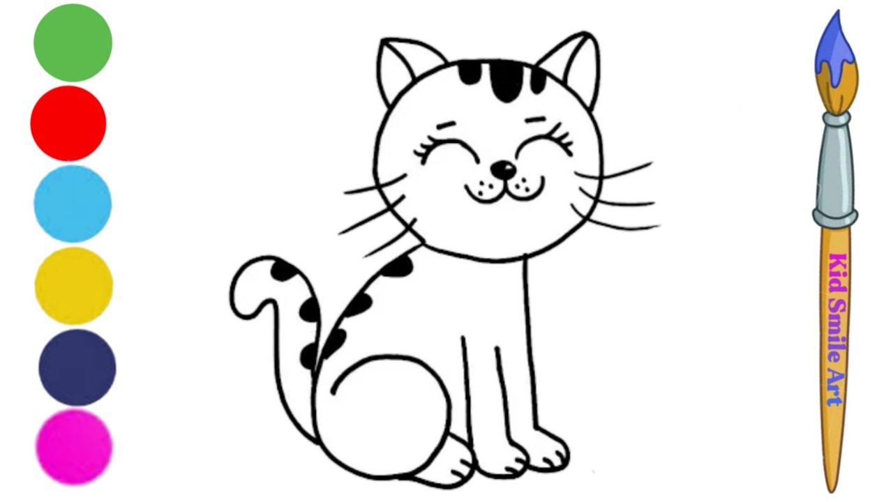 Cat drawing for kids|Drawing|Easy drawing - YouTube