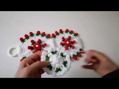 🌹Tomurcuk🌹Güllü Uzun Lif Modeli ✅@HaticeninLifleri #uzunlif #crochettutorial#örgü #diy