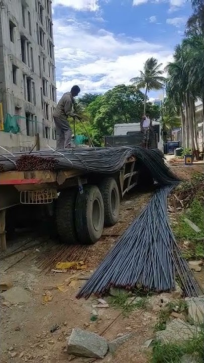 steel unload manual processing - YouTube