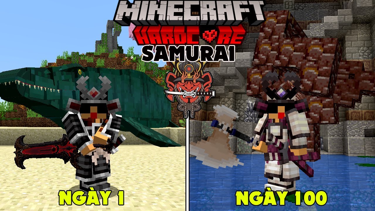 RAKYVN LÀM SAMURAI SINH TỒN 100 NGÀY TRONG MINECRAFT SIÊU KHÓ ! - YouTube