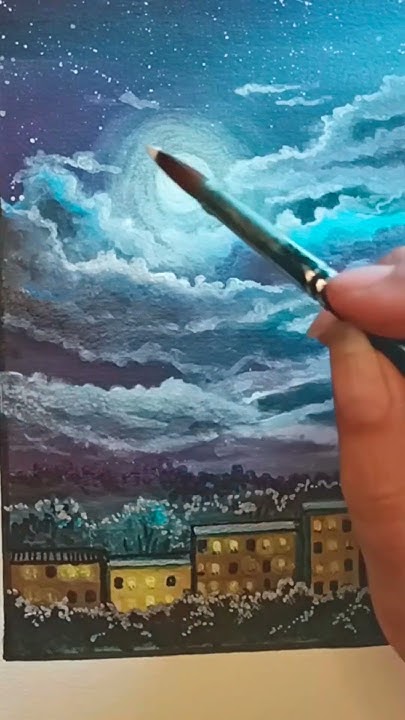 Как нарисовать ночное небо Art рисование уроки рисования творчество