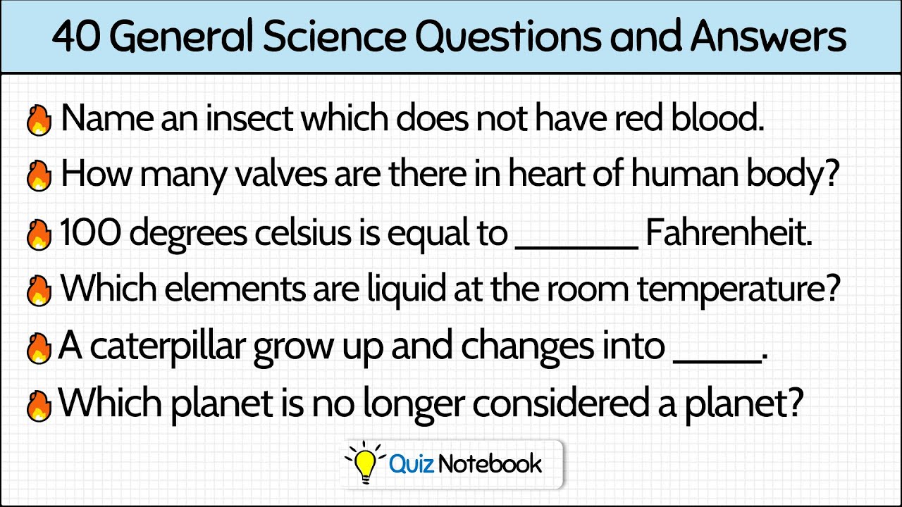 40 General Science Quiz General Knowledge Questions and Answers Part-1 ...