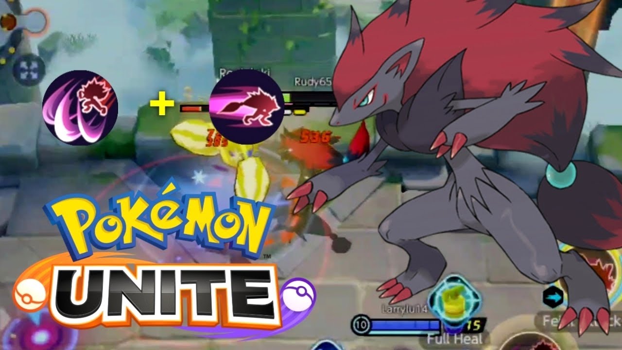 Pokemon Unite Mobile | Zoroark (Shadow Claw + Feint Attack) Gameplay ...