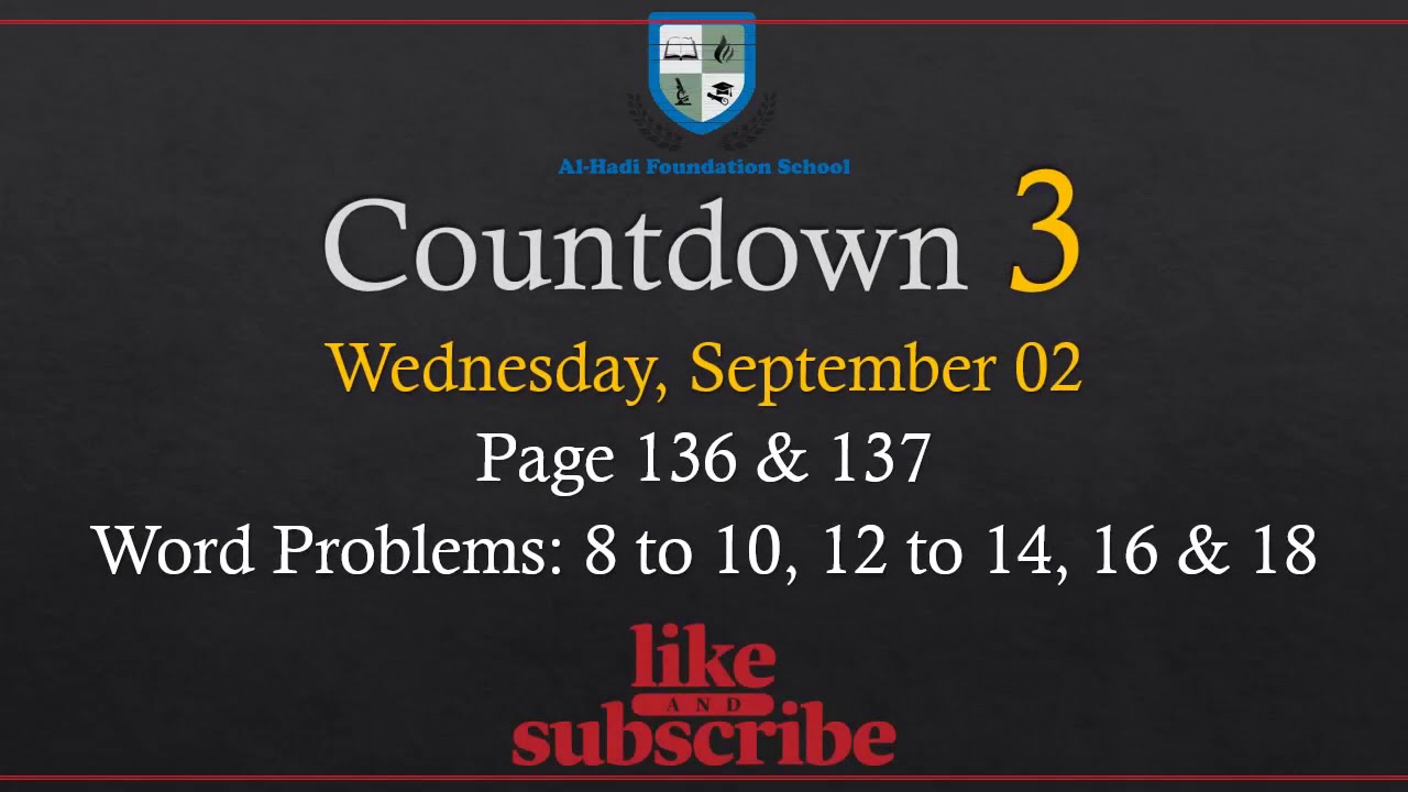 Countdown 3 - Word Problems 8 to 10, 12 to 14, 16 & 18 - Page 136, 137 ...