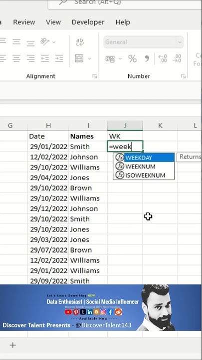How To Use Excel Weeknum Function Find Weeknumber In Given Date Find Year Wise Weeknum In