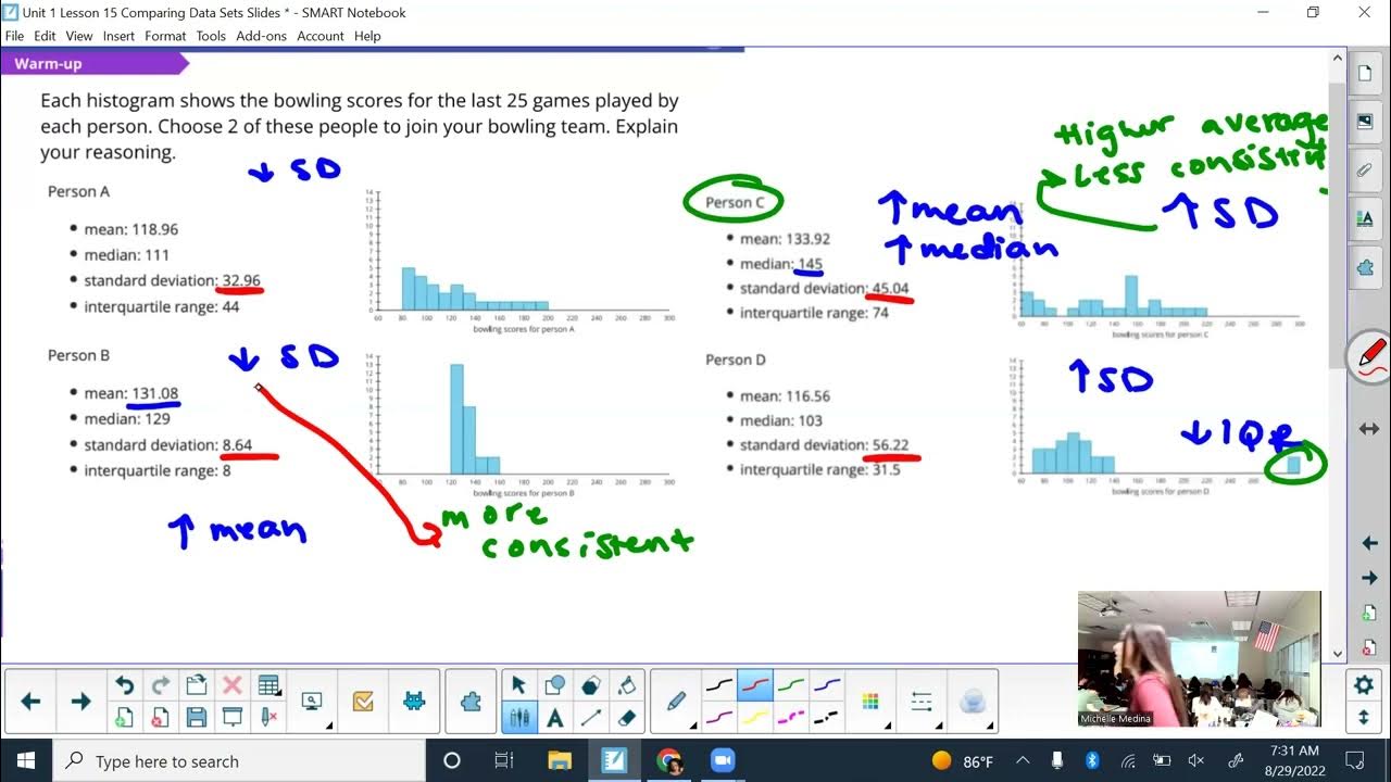 Unit 1 Lesson 15: Comparing Data Sets - YouTube