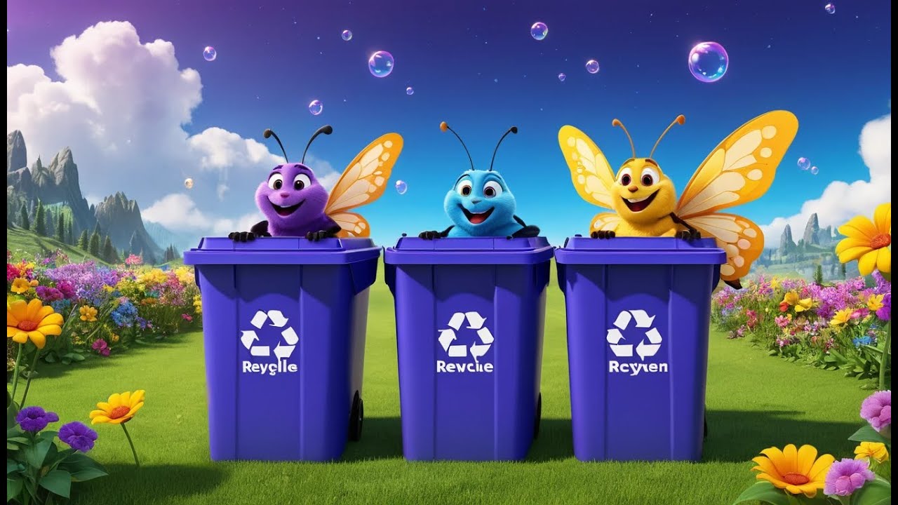 Five Little Bugs in the Bin | Fun Counting Song for Kids | Nursery ...