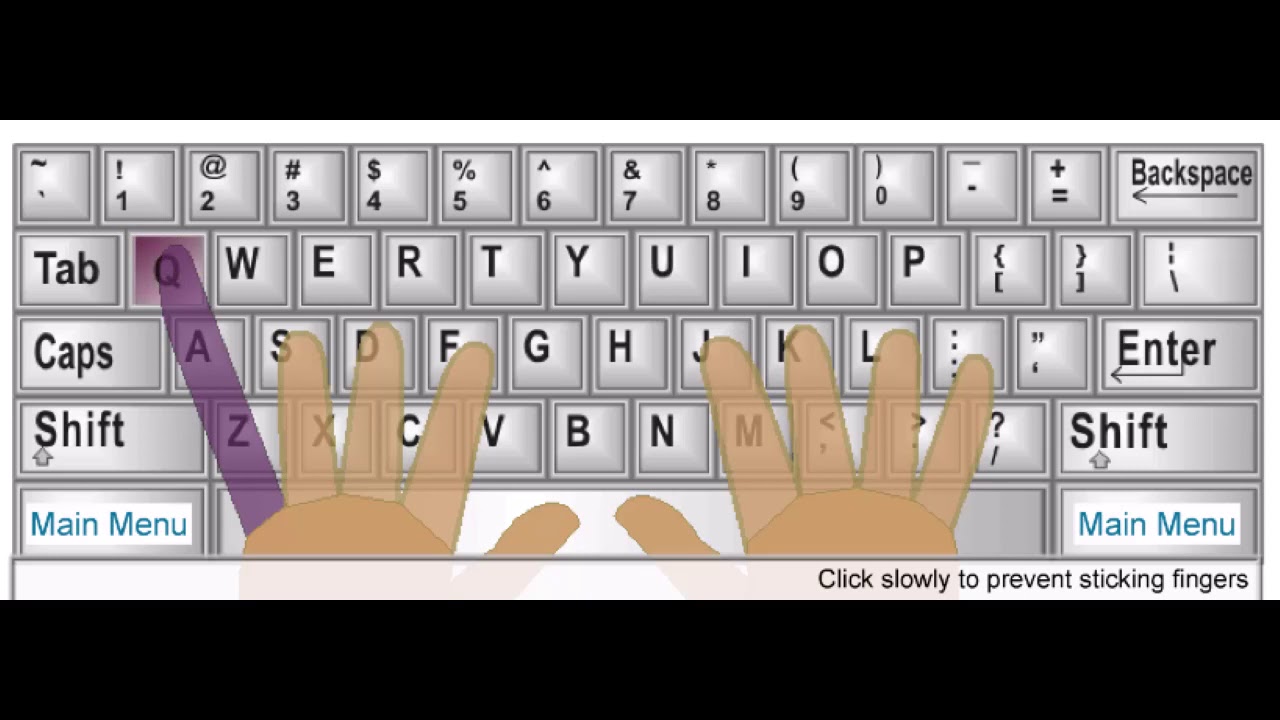 Keyboard Alphabet Fingers - YouTube
