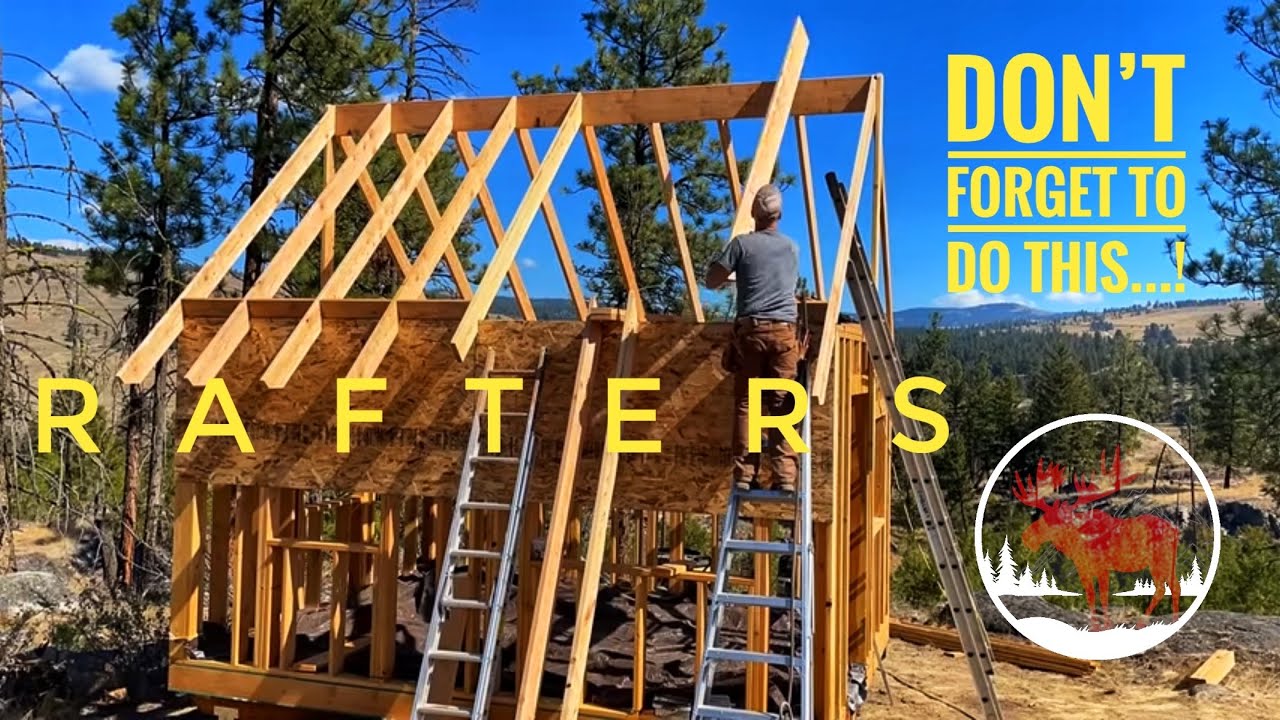 Making & Installing Rafters for an Off Grid Cabin Roof…Just Me! - YouTube