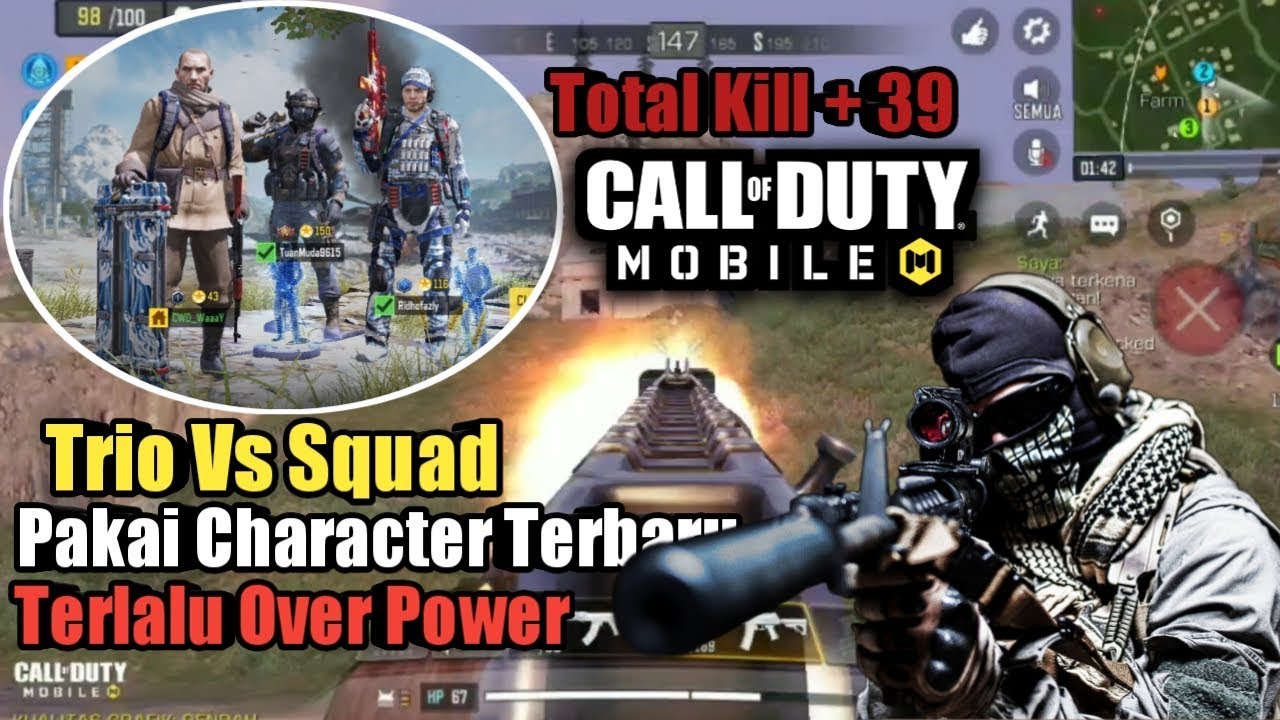 TRIO VS SQUAD PAKAI CHARACTER TERBARU, MUSUH SAMPAI KLENGER MINTA AMPUN ...