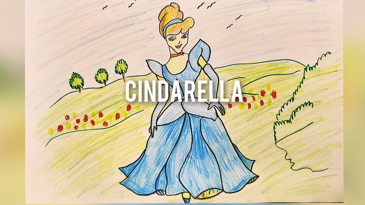 Cindarella simple drawing for kids | easy drawing and coloring for kids ...