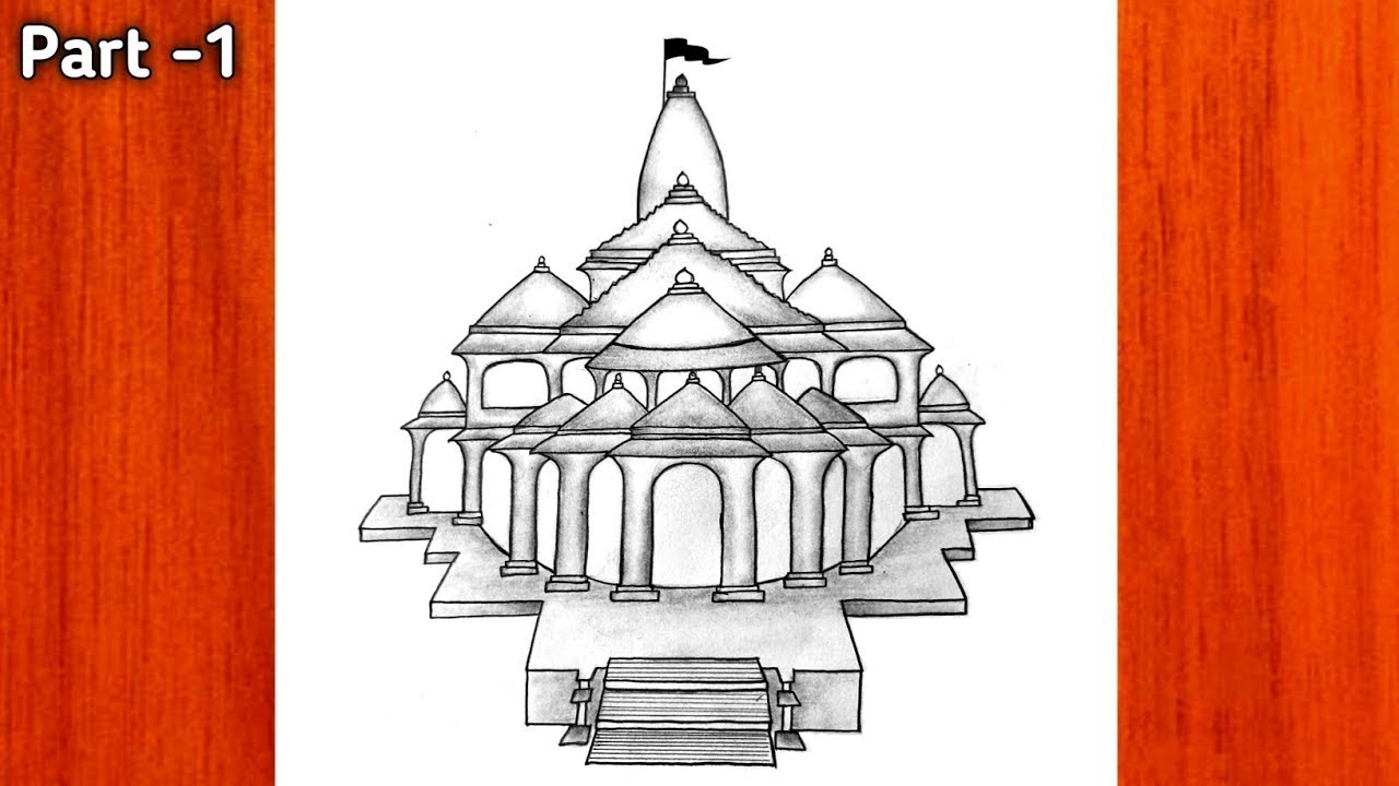Ram mandir ayodhya drawing easily || Amazing art's || - YouTube