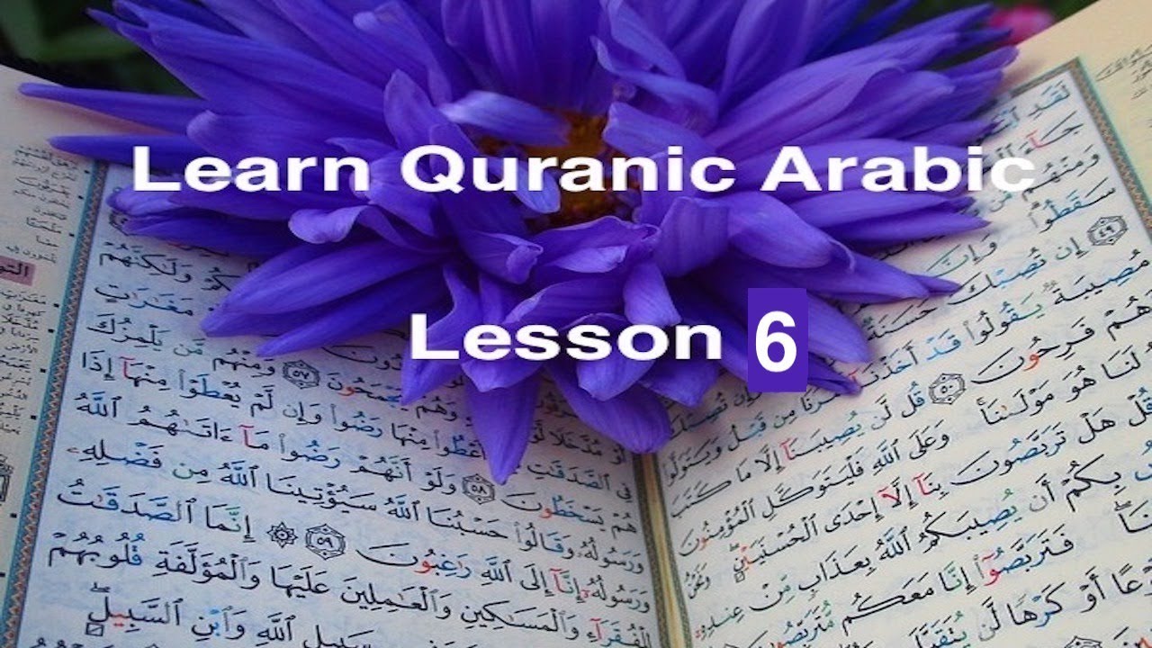 Learn Quranic arabic - Lesson 6; Beginners to advanced level Quran ...